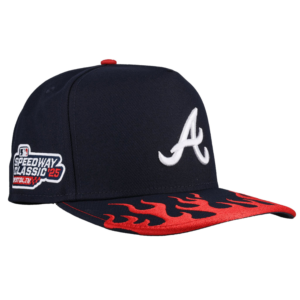 Atlanta Braves 2025 Speedway Classic Navy Flame 59Fifty A Frame Fitted – CapsuleHats
