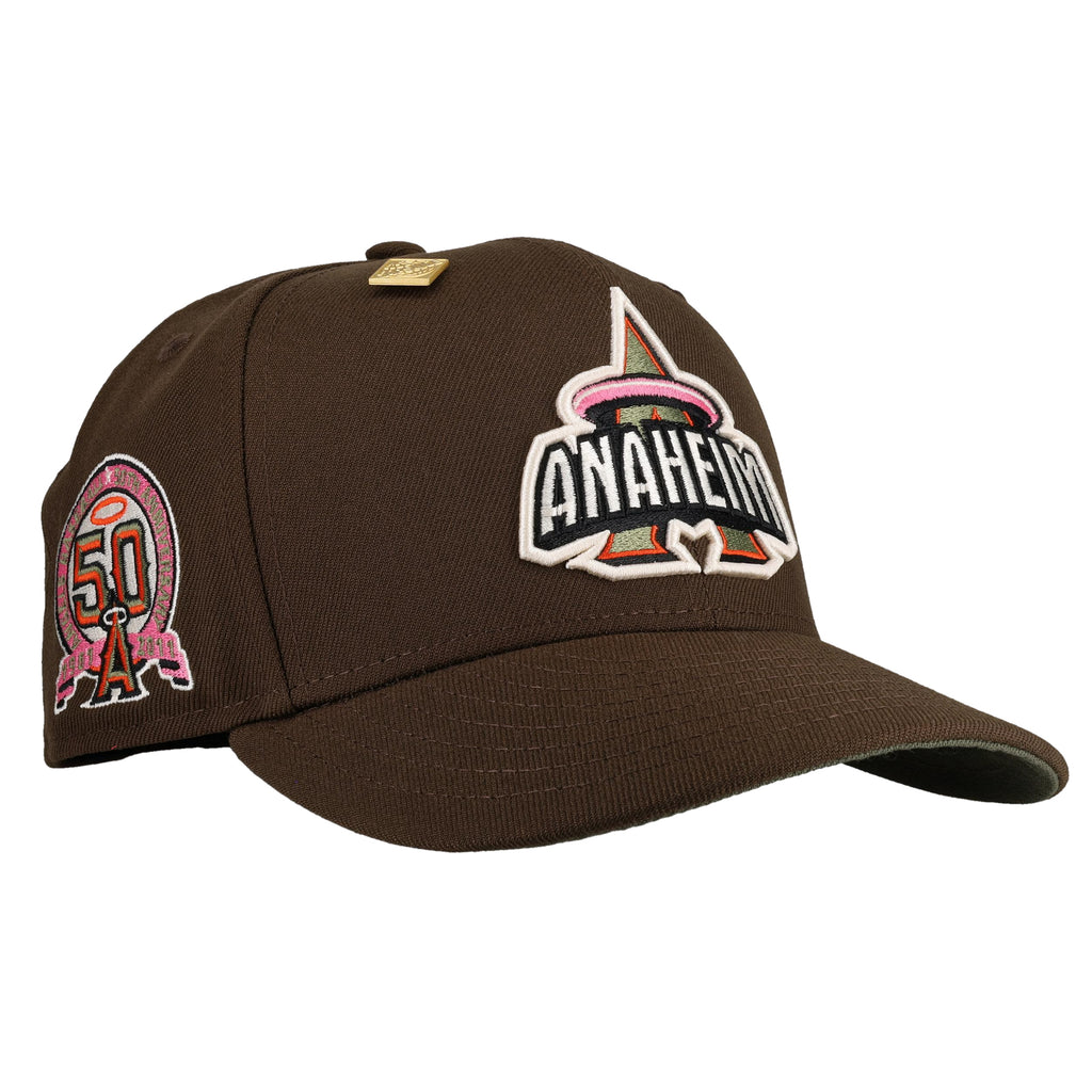 Anaheim Angels 50th Season Walnut/Green Halo Script 59Fifty Fitted Hat – CapsuleHats