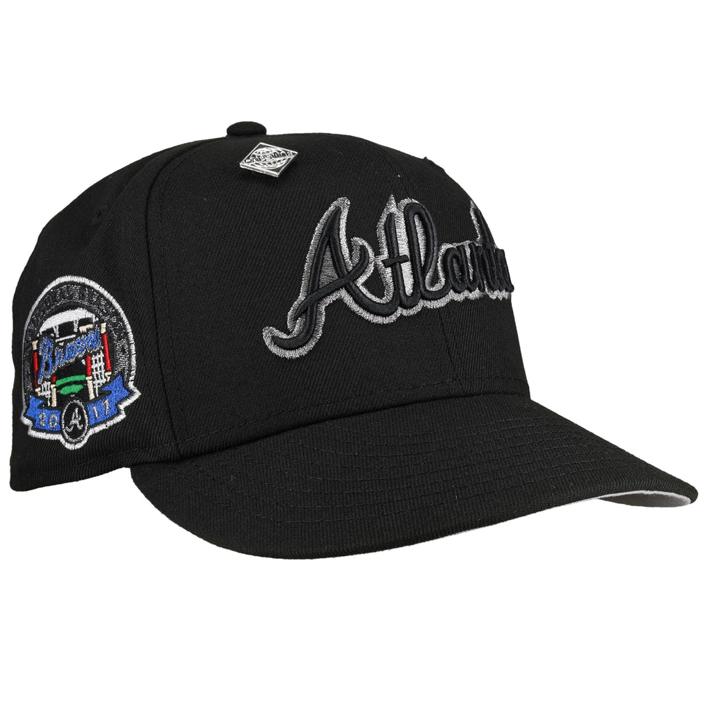 Atlanta Braves 2017 Inaugural Season Script Blackout Metallic 59Fifty ...