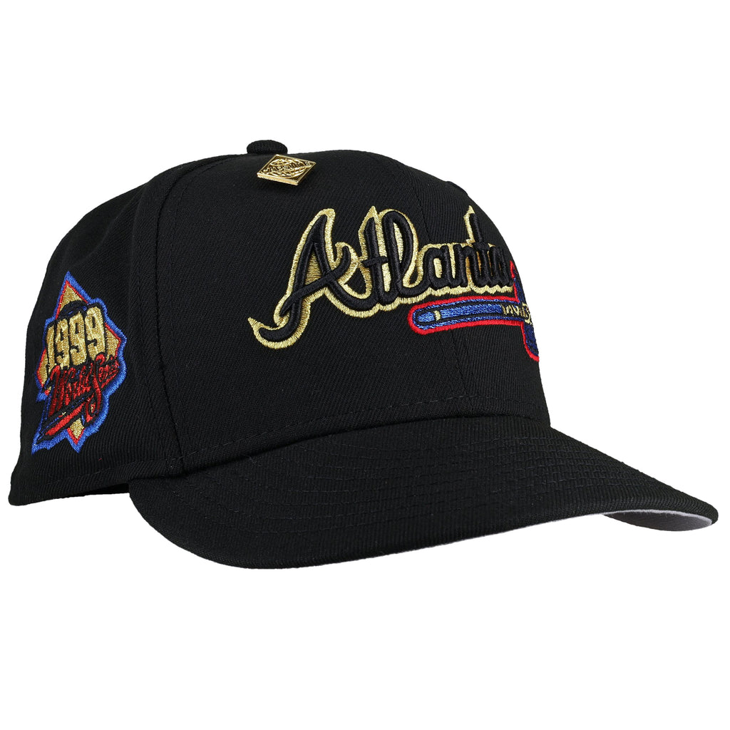 Atlanta Braves 1999 World Series Script Black Gold Metallic 59Fifty Fi ...