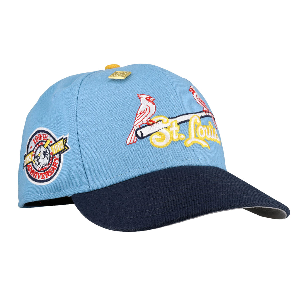St. Louis Cardinals Blue 100th Anniversary 59Fifty Fitted Hat – CapsuleHats