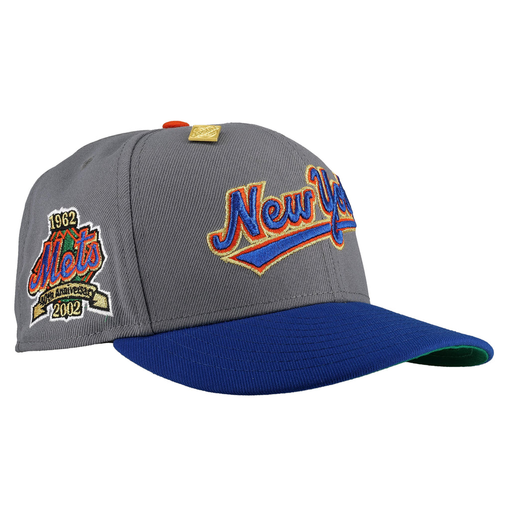 New York Mets Grey/Blue Metallic 40th Anny 59Fifty Fitted Hat – CapsuleHats