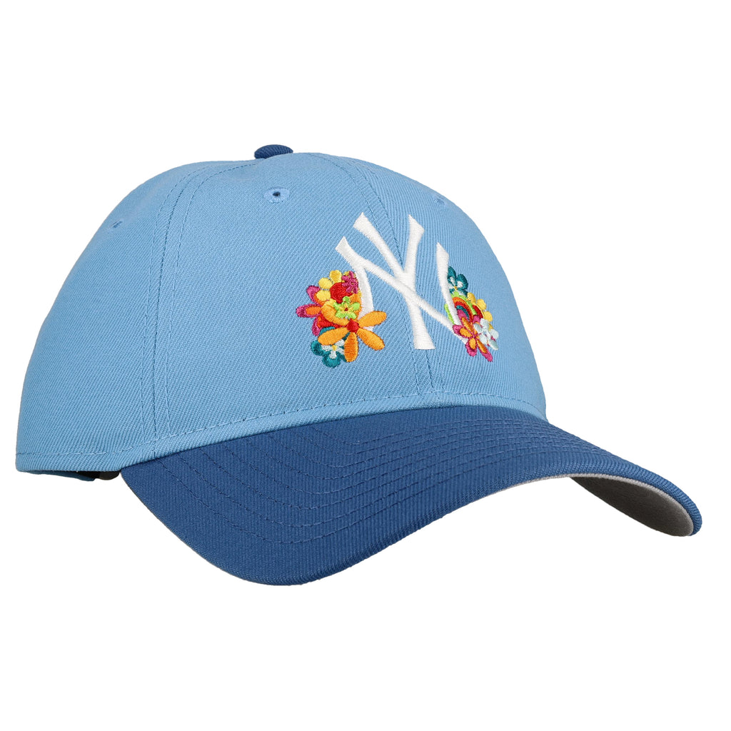 New York Yankees Premium New Era 9Twenty Sky Blue/Indigo Flowers Adjus ...