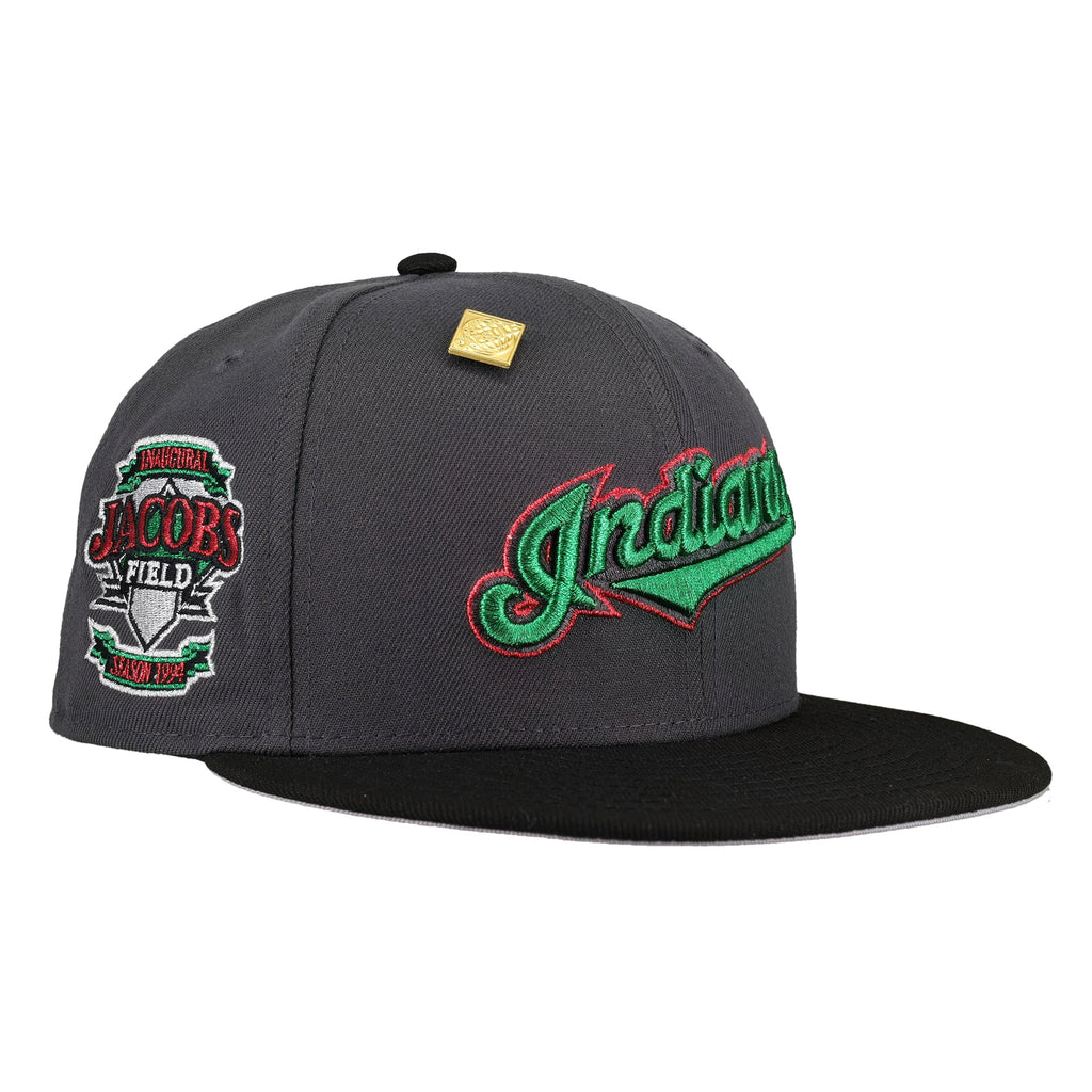 Cleveland Indians Metallic Stitching Inaugural Season Patch Fitted Hat ...